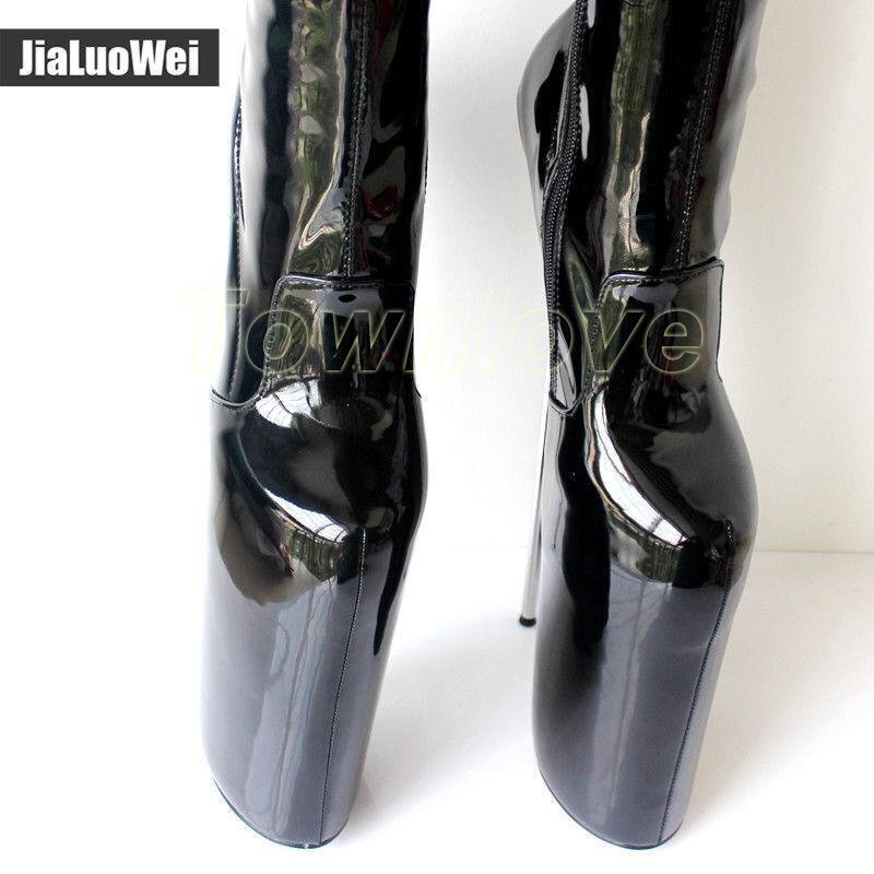 Women 30CM Ultra High Heel Metal Heel Platform Zipper Over Knee Thigh ...