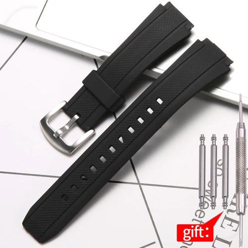 25x20mm Black Silicone Rubber Watch Strap Band for Casio Edifice Series ...