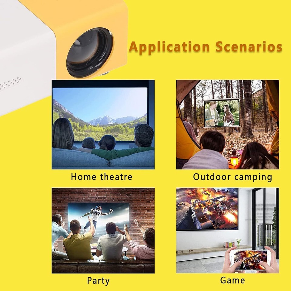 Portable Mini Projector 1080P LED Home Office Theater Cinema For ...