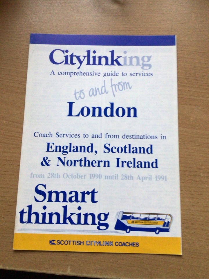 6x Scottish City link Bus Timetables Early 1990s | eBay