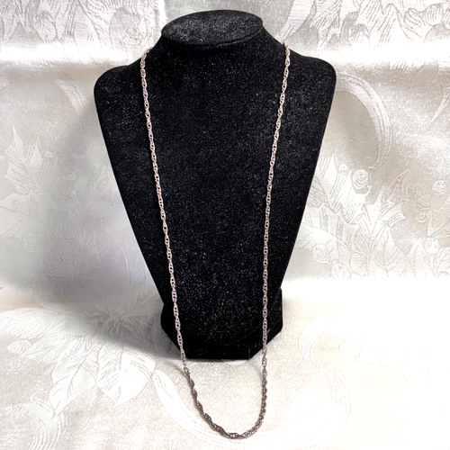 LIZ CLAIBORNE necklace silvertone metal rope chain long 30" to 32" | eBay