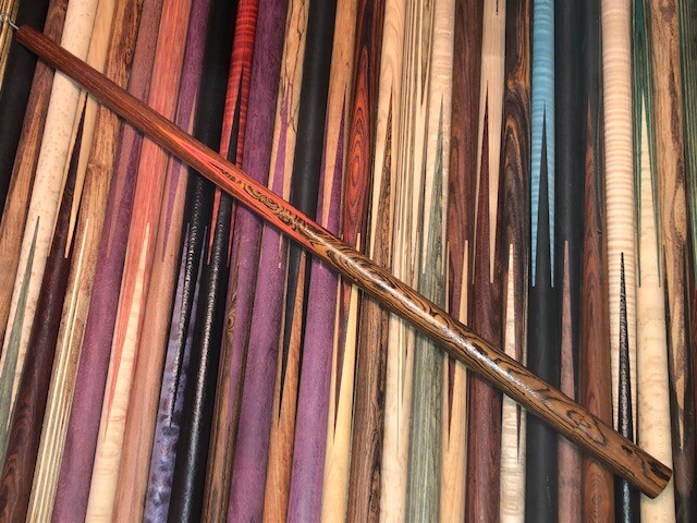 Prather OS Full Splice Pool Cue Blank. Bocote into Jatoba Veneers | eBay
