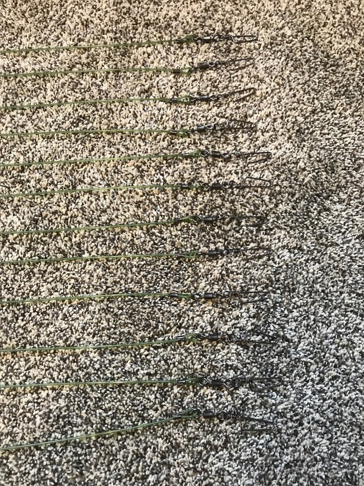 1DZ GANG RIG DROPS 36” HD LONG LINE CLIPS SNAP SWIVELS FOR DUCK GOOSE ...