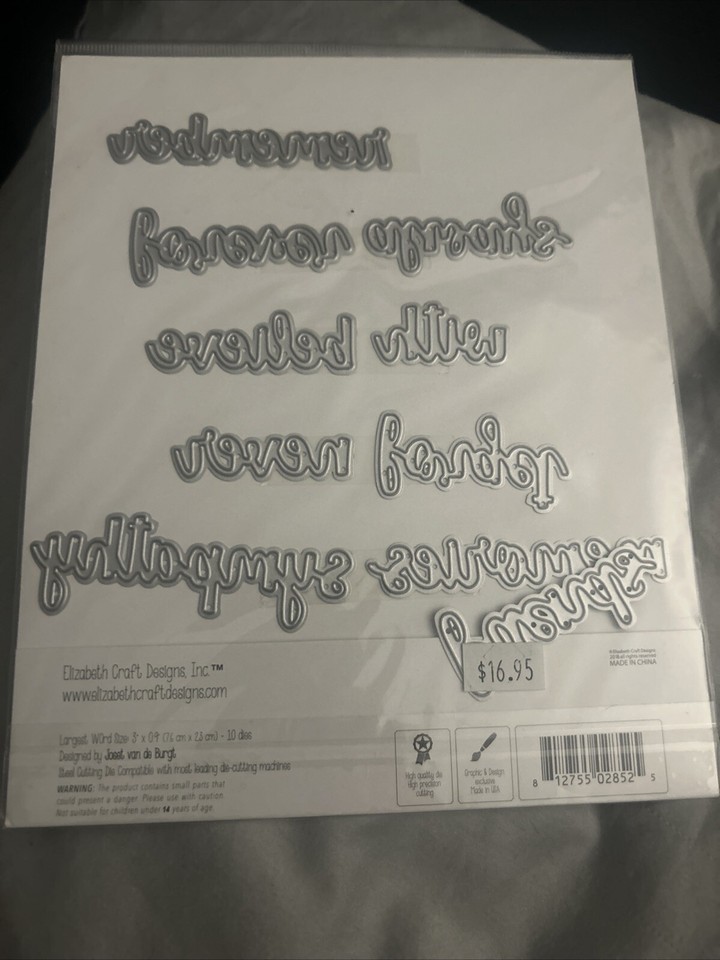 Elizabeth Craft Designs Die Set- Words 4- Remember 1468 | eBay