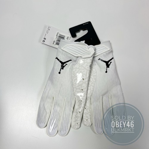 NIKE JORDAN FLY LOCK FOOTBALL GLOVES WHITE BLACK FD6992-102 Size 2XL ...