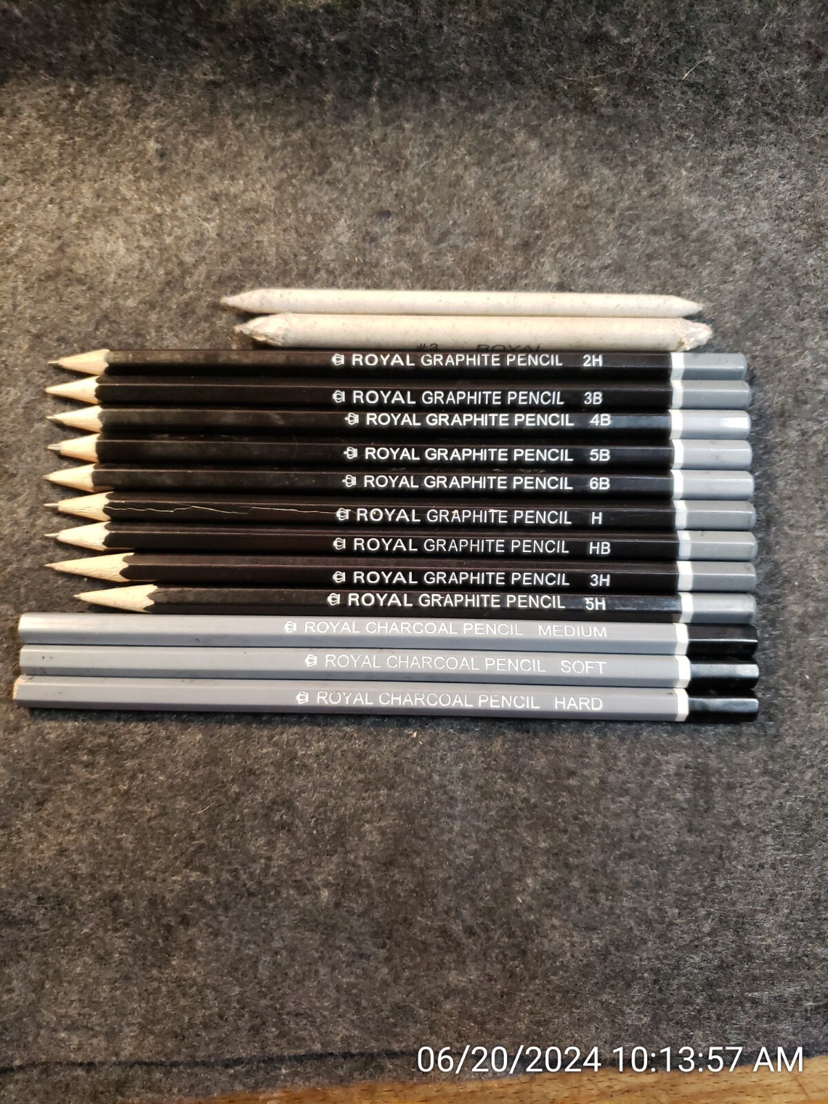 Vintage Royal Graphite Art Sketching Pencils Lot of 12+2 blending ...
