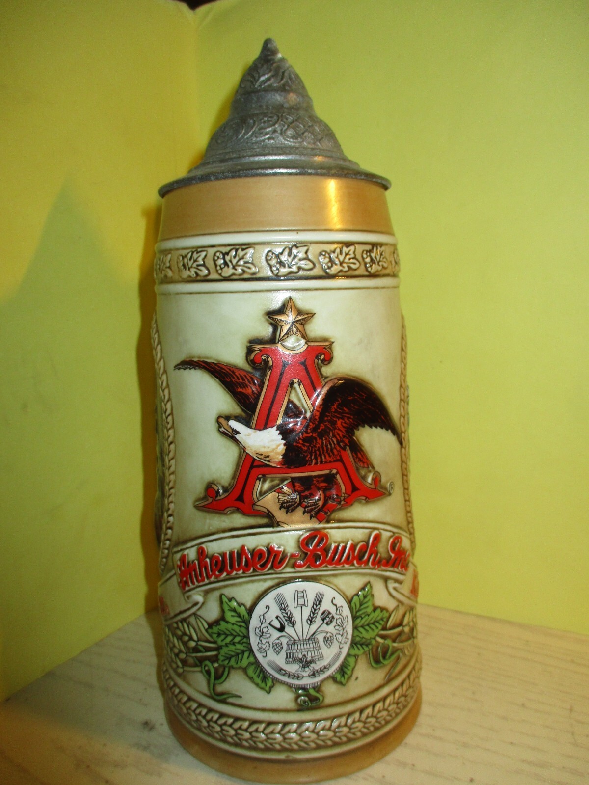 VTG Anheuser Busch Inc Budweiser Ltd Ed "B" Series Pewter Lid Beer ...