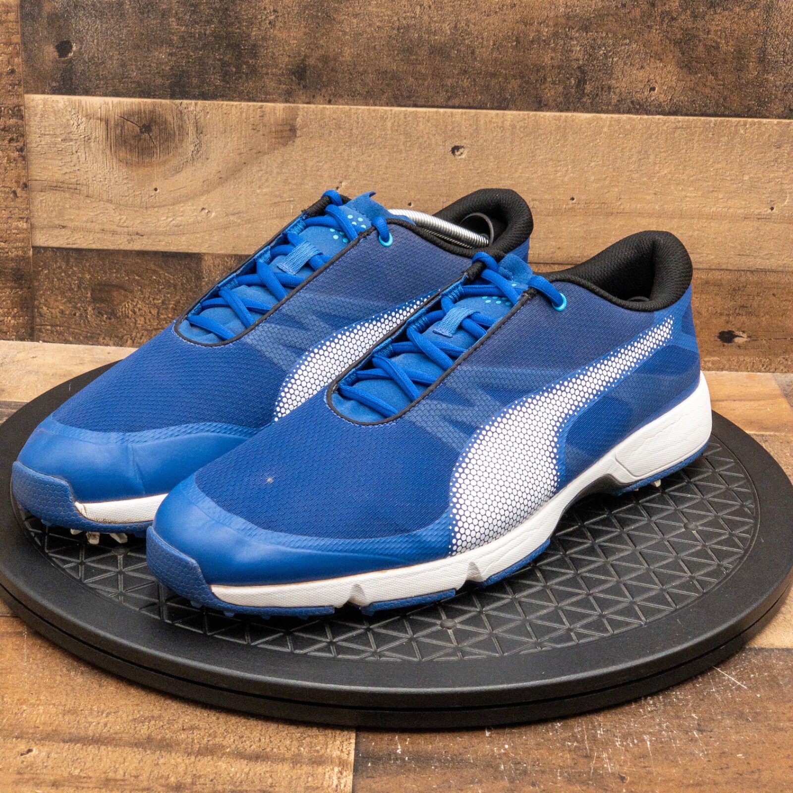 PUMA DRIVE IGNITE MENS ATHLETIC SHOES GOLF SPIKES BLUE WHITE LOW SIZE ...