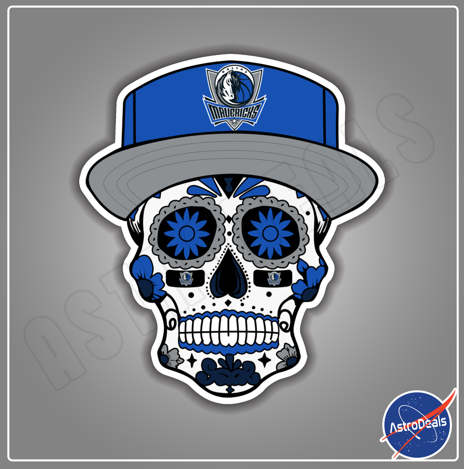 Dallas Mavericks Sugar Skull NBA Basketball Logo Sticker Decal *Size: 3 ...