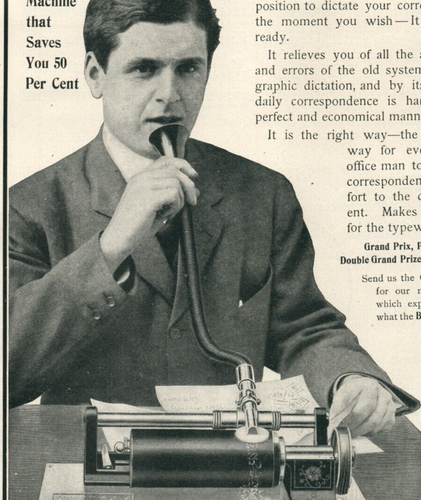 1906 Columbia PHONOGRAPH Graphophone DICTATING MACHINE ORIGINAL Paper ...