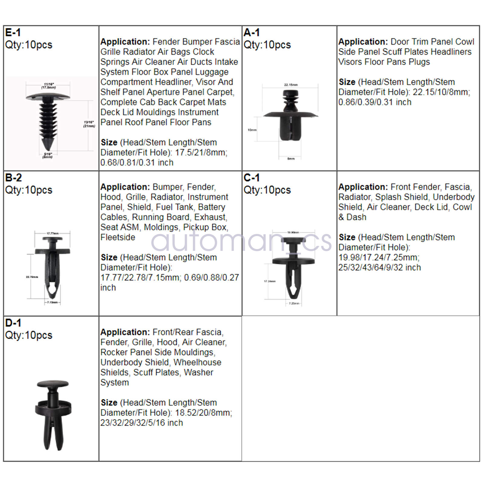 50 Clips For Dodge Charger Bumper Fender Fascia Retainer Fastener Push ...