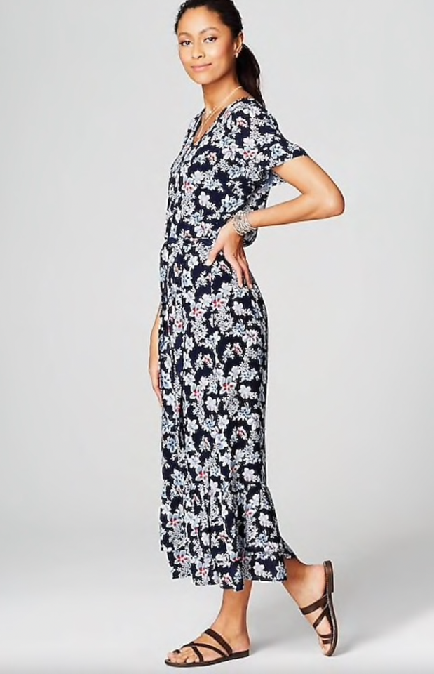 J. Jill ~ L ~ NEW Very Pretty Ruffled Floral Maxi Dress ~ NWT $149 (1T9 ...
