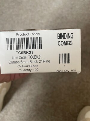 6mm Binding Combs 21 Ring for Comb Binder Machines Black 25 page | eBay UK
