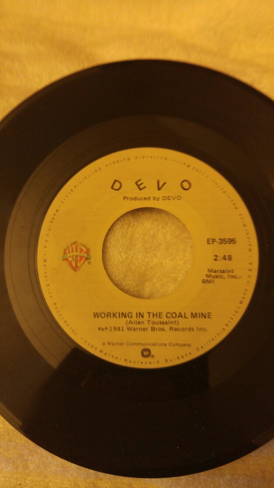 DEVO "Working In The Coal Mine" 45rpm 7" Vinyl Record WB - EP-3595 US ...