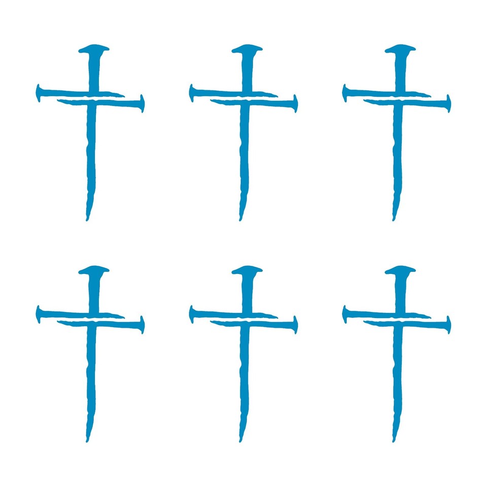 Nail crosses Christian Cross Vinyl Decals Stickers Set of 6 | eBay
