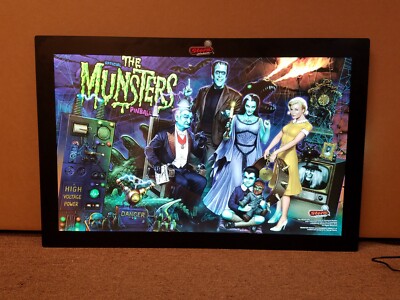 STERN THE MUNSTERS PINBALL LED BACK-LIT TRANSLITE & FRAME 883-5020-00 ...