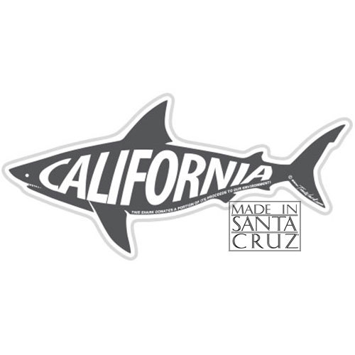 Santa Cruz or California Shark Sticker - Bumpersticker Vinyl Decal Tim ...