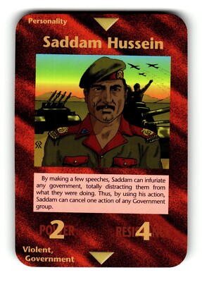 Saddam Hussein Card Limited INWO Illuminati New World Order | eBay