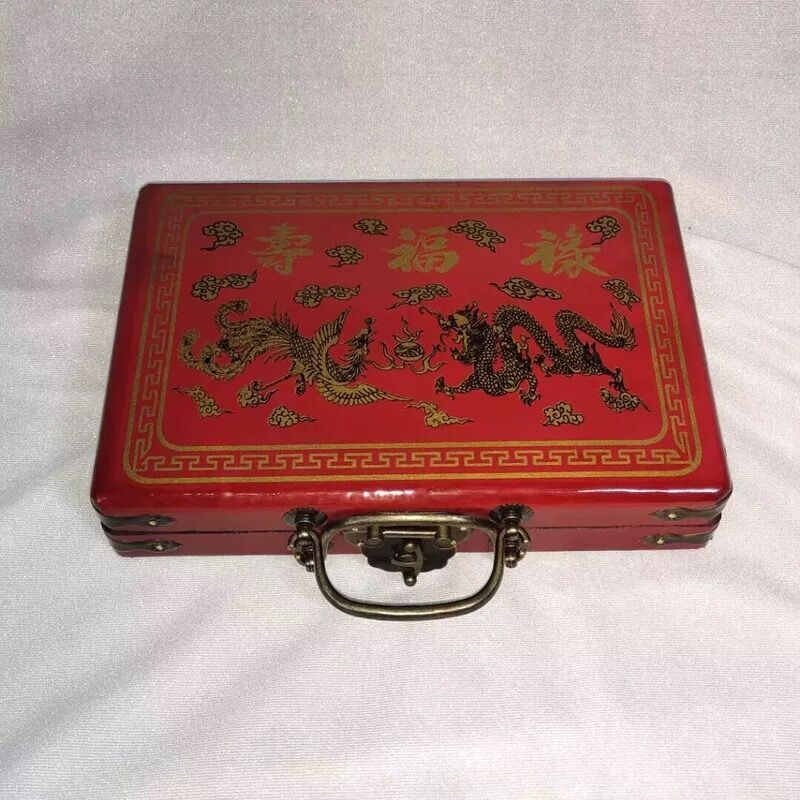 Vintage Chinese Mahjong Set Traditional 144 Tiles Mah-Jong Game Set w ...