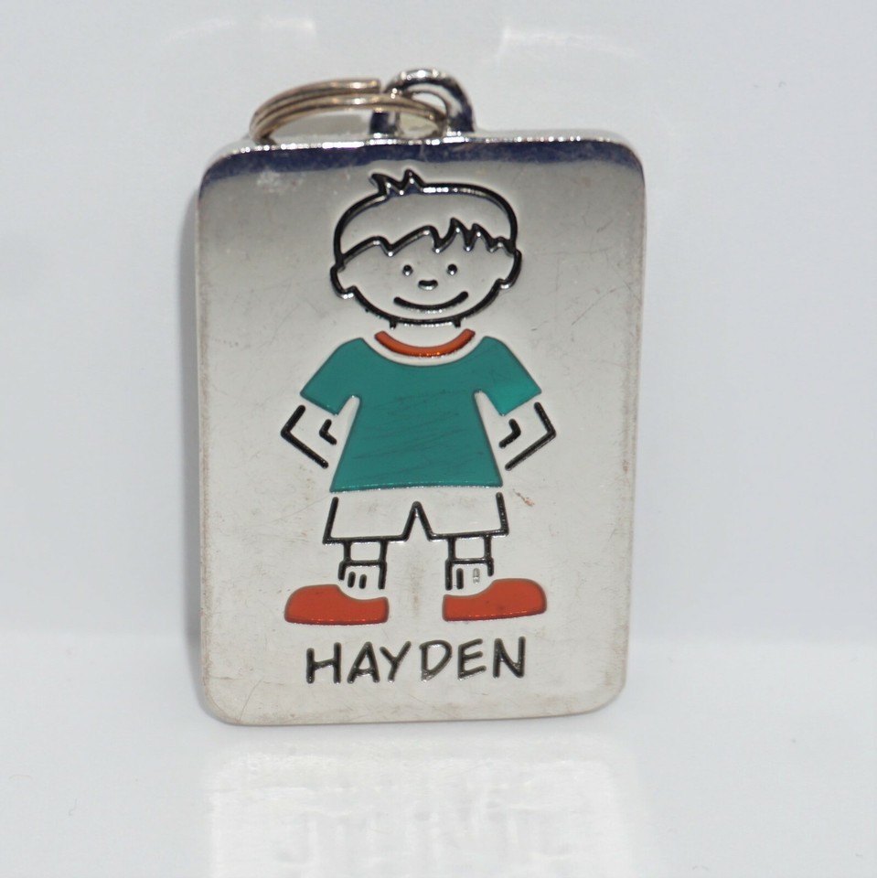 Kids Name Tag Ganz Charms ID Zipper Pulls Silver Key Ring Boys Girls ...