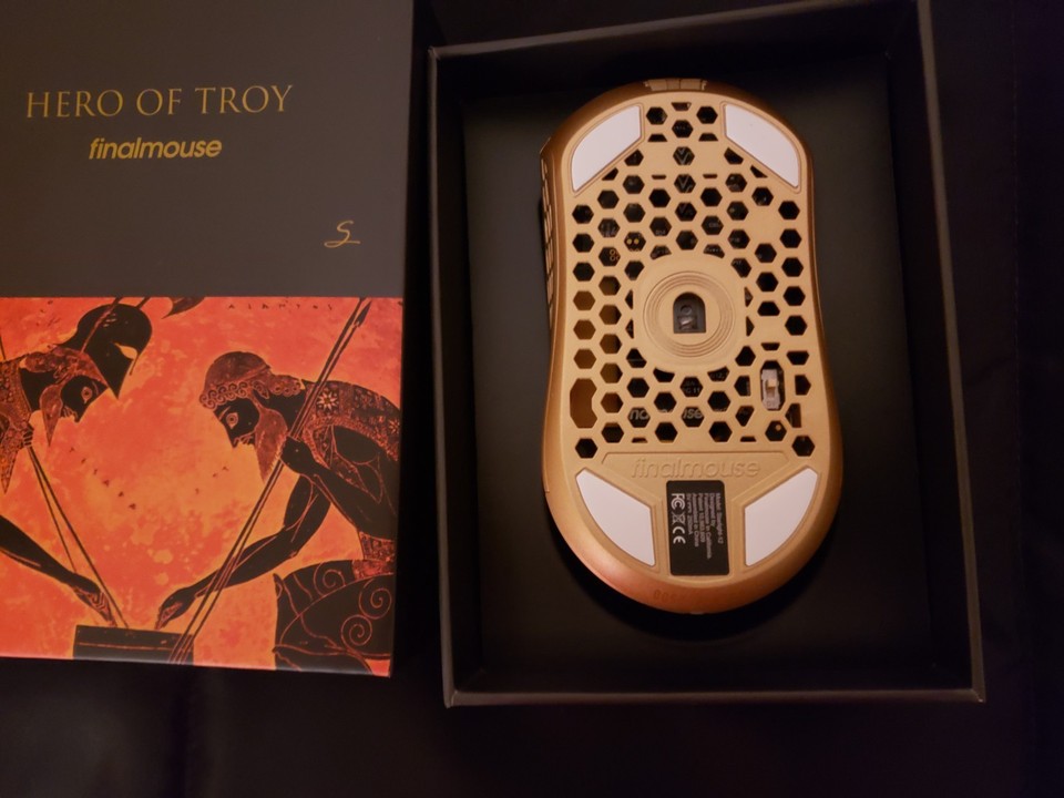 Finalmouse Starlight-12 Hero of Troy Achilles Gaming Mouse Gold Small ...