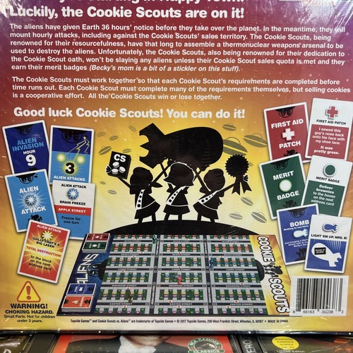 Cookie Scouts vs. Aliens 2017 Topside Board Game Brand New 2-6 Players ...