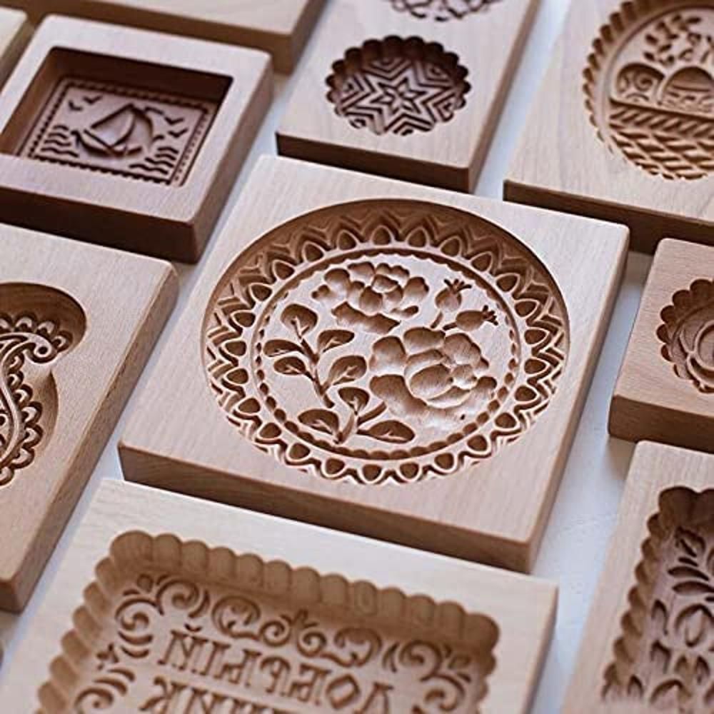 Mould Cookie Cutter Molds Wooden Gingerbread Cookie Mold Shortbread ...