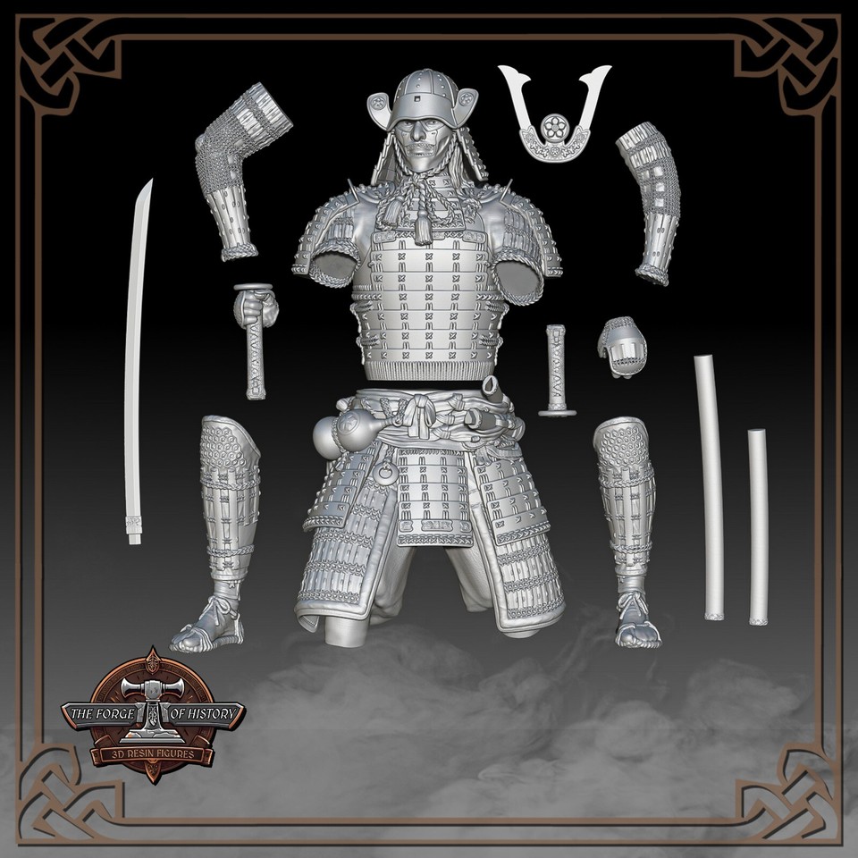 Feudal Japan Samurai 2 - Scale 1/18 to 1/6 - 3D Resin Printed Figure ...