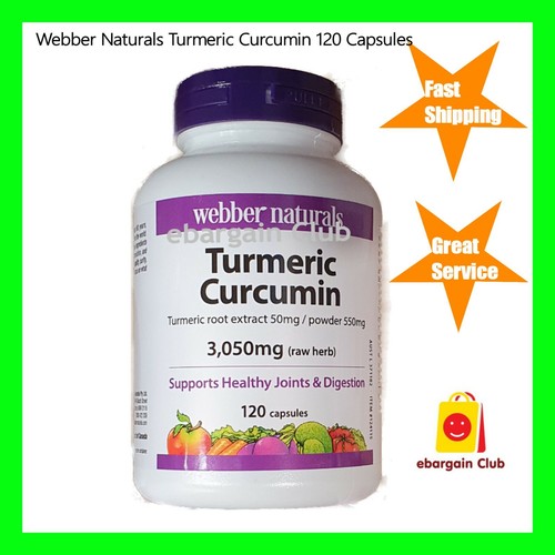 Webber Naturals Turmeric Curcumin 3050mg 120 Capsules Joints Digestion ...