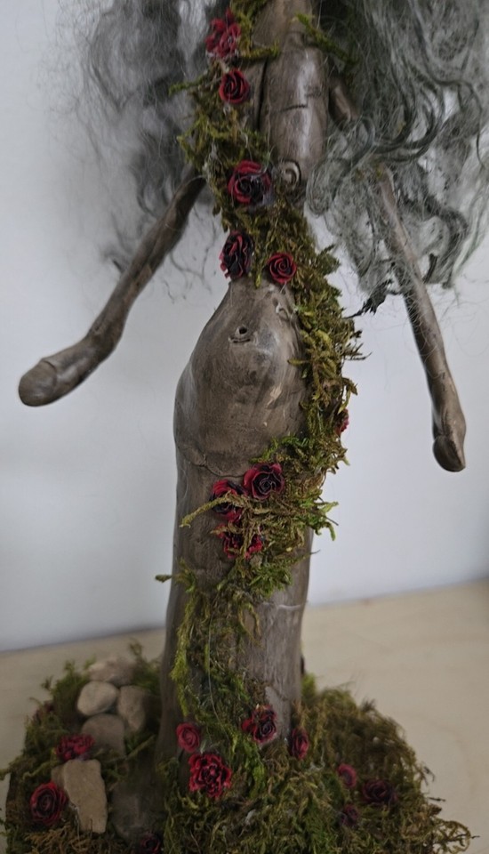 OOAK Creepy Oddity Art Doll Clay Spooky Moss & Roses Skeleton Ghoul ...