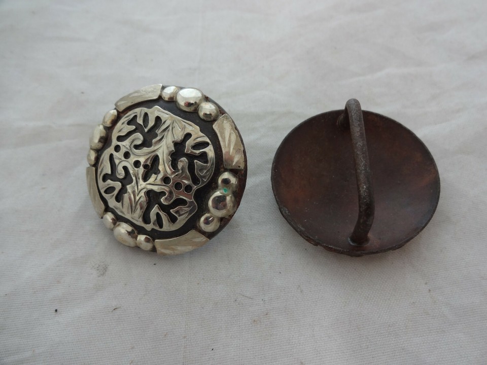 Clovis Conchos Bridle Loop Back Iron Silver Overlay Hansen Western Gear ...