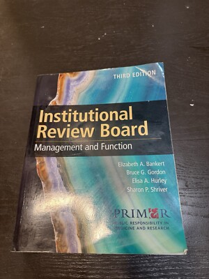 Institutional Review Board : Management and Function, Paperback 9781284181159| eBay