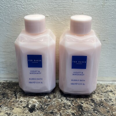 Ted Baker Violet And Bergamot Bubble Bath 100ml x 2 Floral Fragrance ...