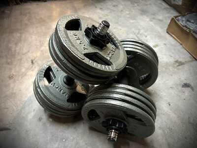 Adjustable Dumbbells 80 lbs TW Weight Set 40 lb each Dumbbell Gym ...