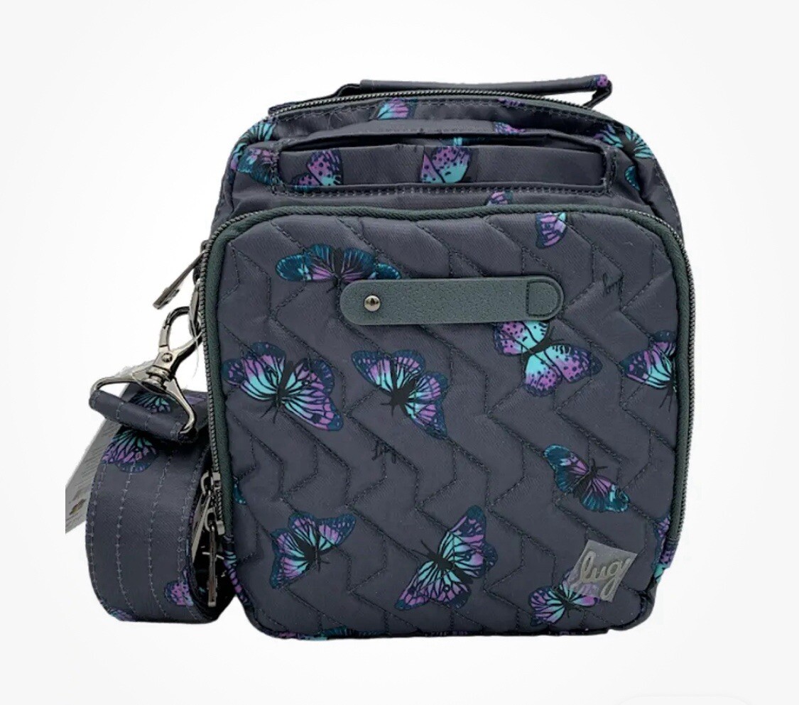 Lug RFID Crossbody with Charm Bar Skeeter Butterfly Gray | eBay