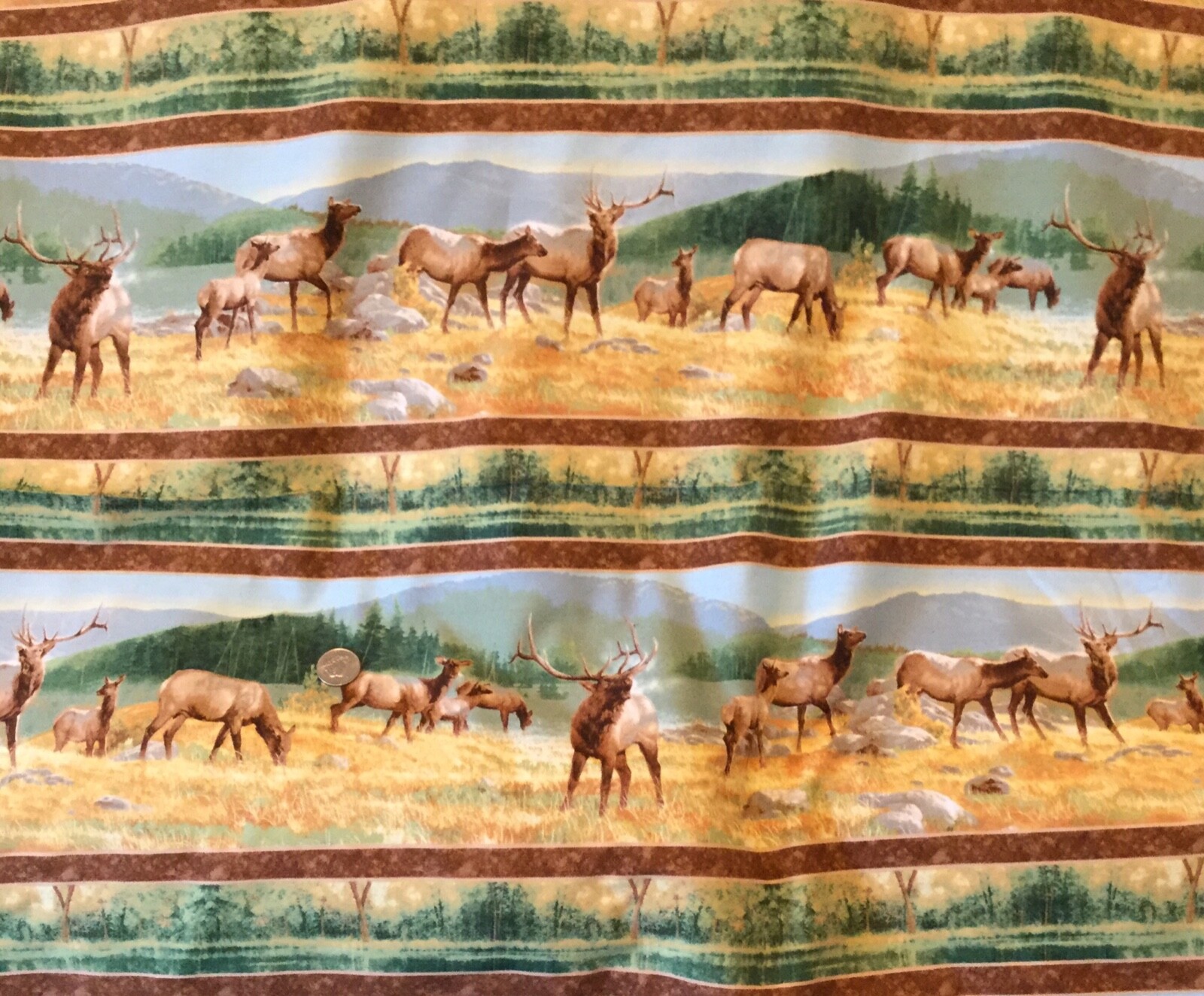 Breaking Light elk stripe fabric by the yard | eBay