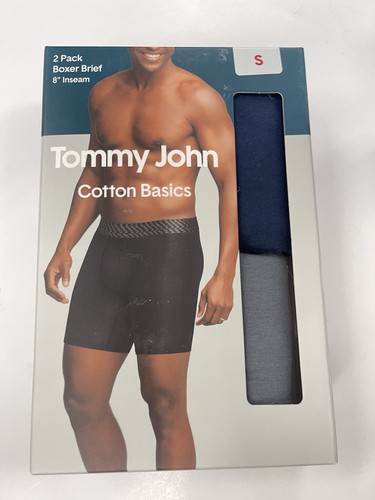 2 Pack Tommy John Men’s Cotton Boxer Briefs COLORS 8” Inseam Choose ...