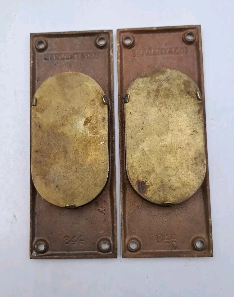 Antique / Victorian Pocket Door Plates Pulls Brass Door Hardware ...
