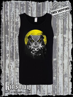 Night Owl Tank Top T-Shirt Bird Nature Wildlife Wilderness Wisdom Moon ...