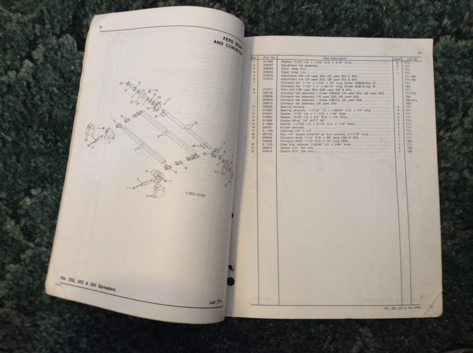 986429 - A New Parts Manual For A New Idea No. 352, 353, 354 Spreaders ...