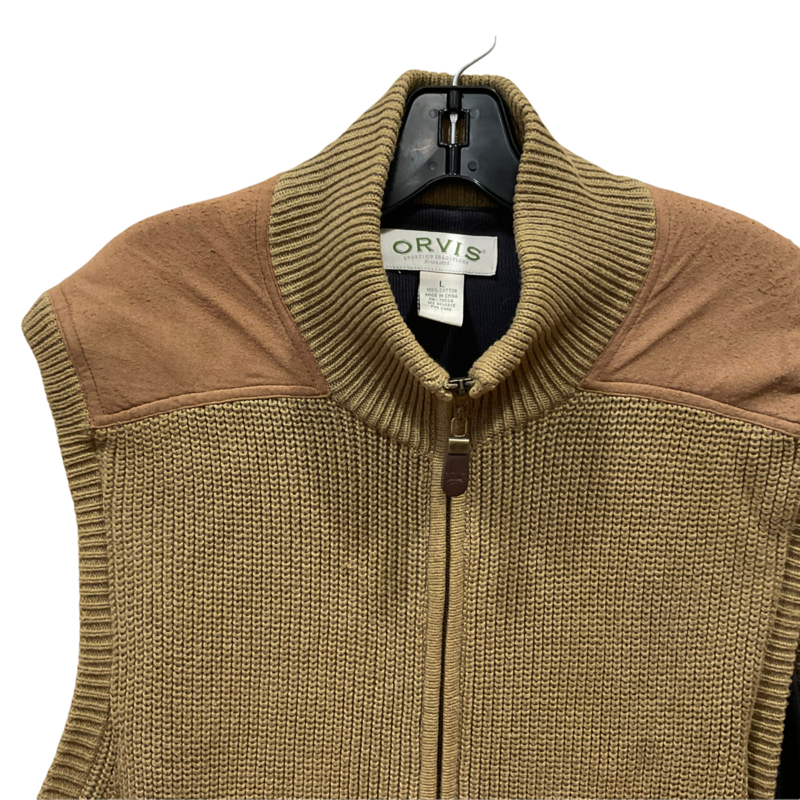 ORVIS Mens Mechanics Vest Foul Weather Heavy Knit Cot… - Gem