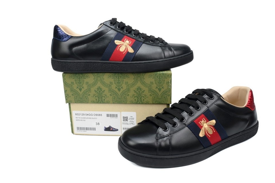 GUCCI ACE men's small bee black shoes | eBay