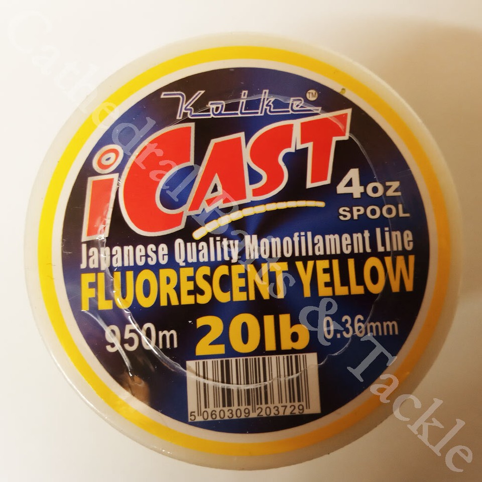 Sea Fishing Line ICast Mono Bulk Spool 15lb to 80lb Clear/Fluro Beach ...