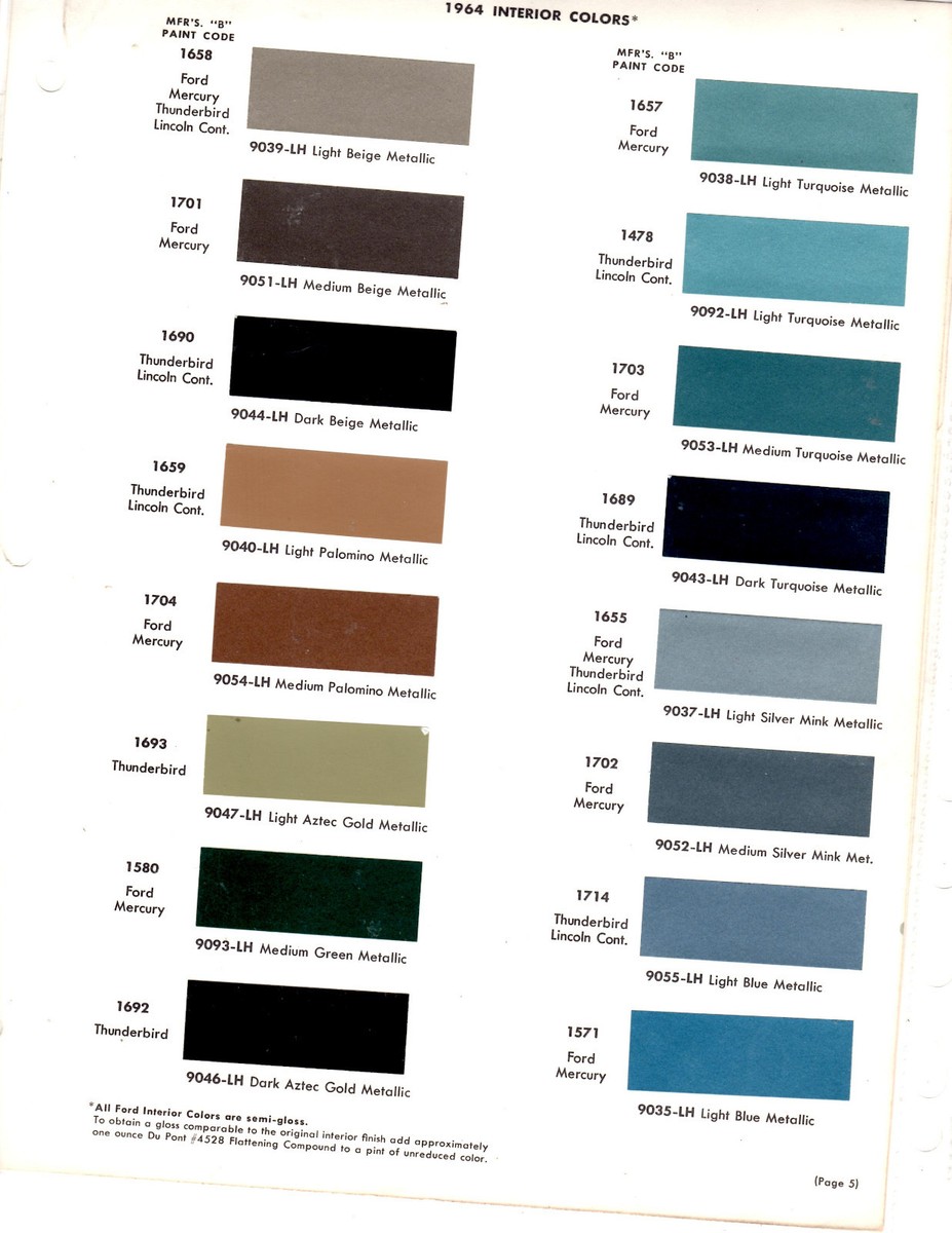 1964 Ford Galaxie 500 Paint Colors Chart - Infoupdate.org