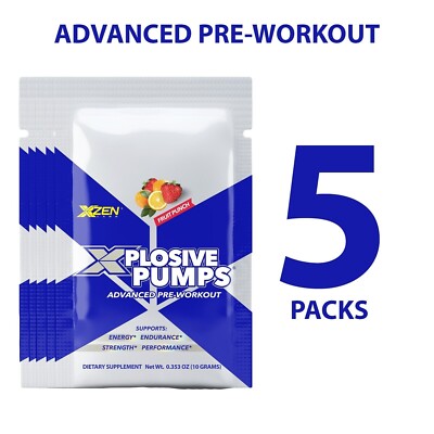 Pre-Workout Muscle Pump Supplement Nitric Oxide Booster Powder Energy 5 ...