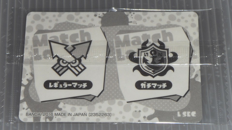 Brand New Sealed Japan Bandai Splatoon Wafer Ika Sticker Match Logos L ...