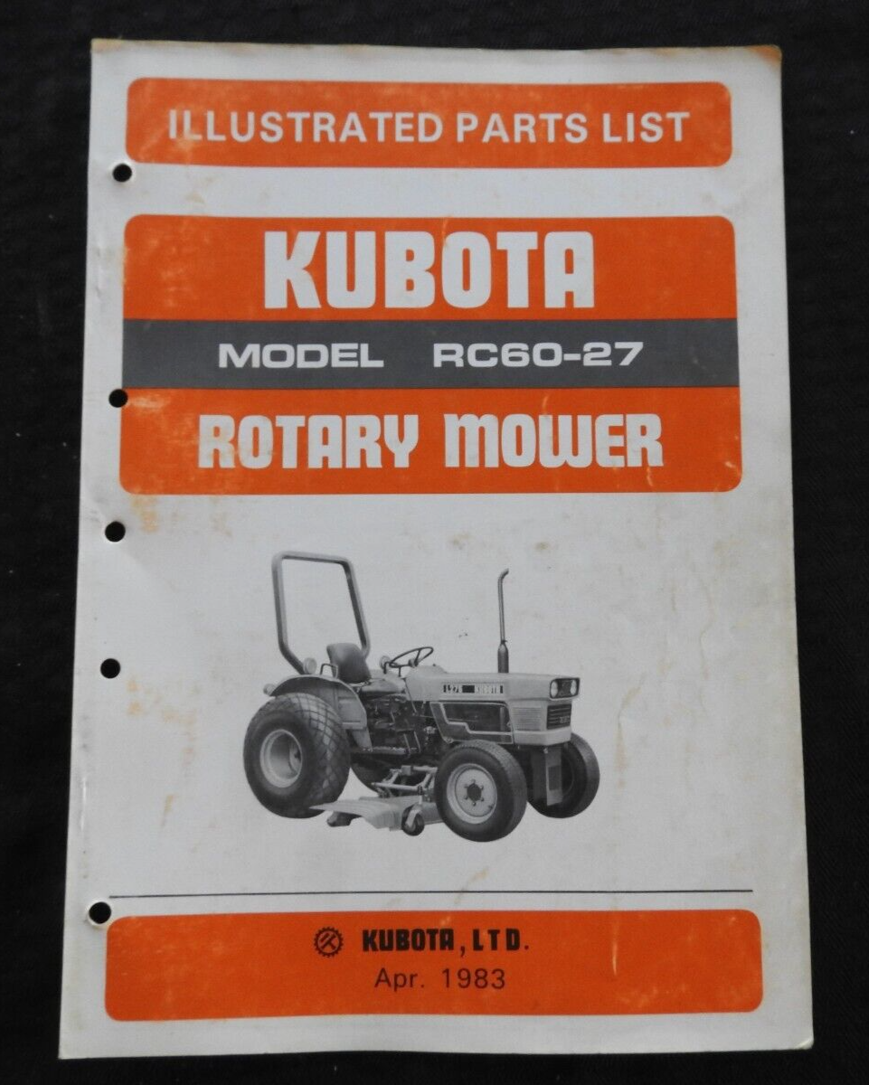 GENUINE 1980s KUBOTA L245 L275 TRACTOR "RC60-27 MOWER DECK" PARTS ...