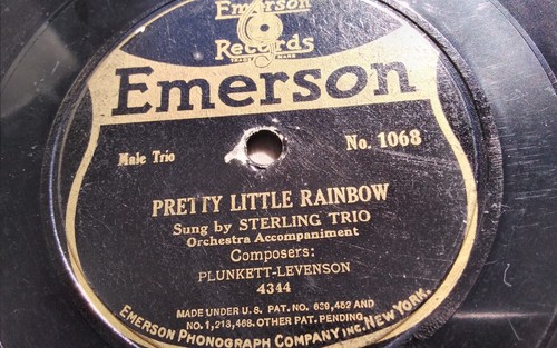 Sterling Trio 78rpm Single 10-inch Emerson Records #1068 Pretty Little ...