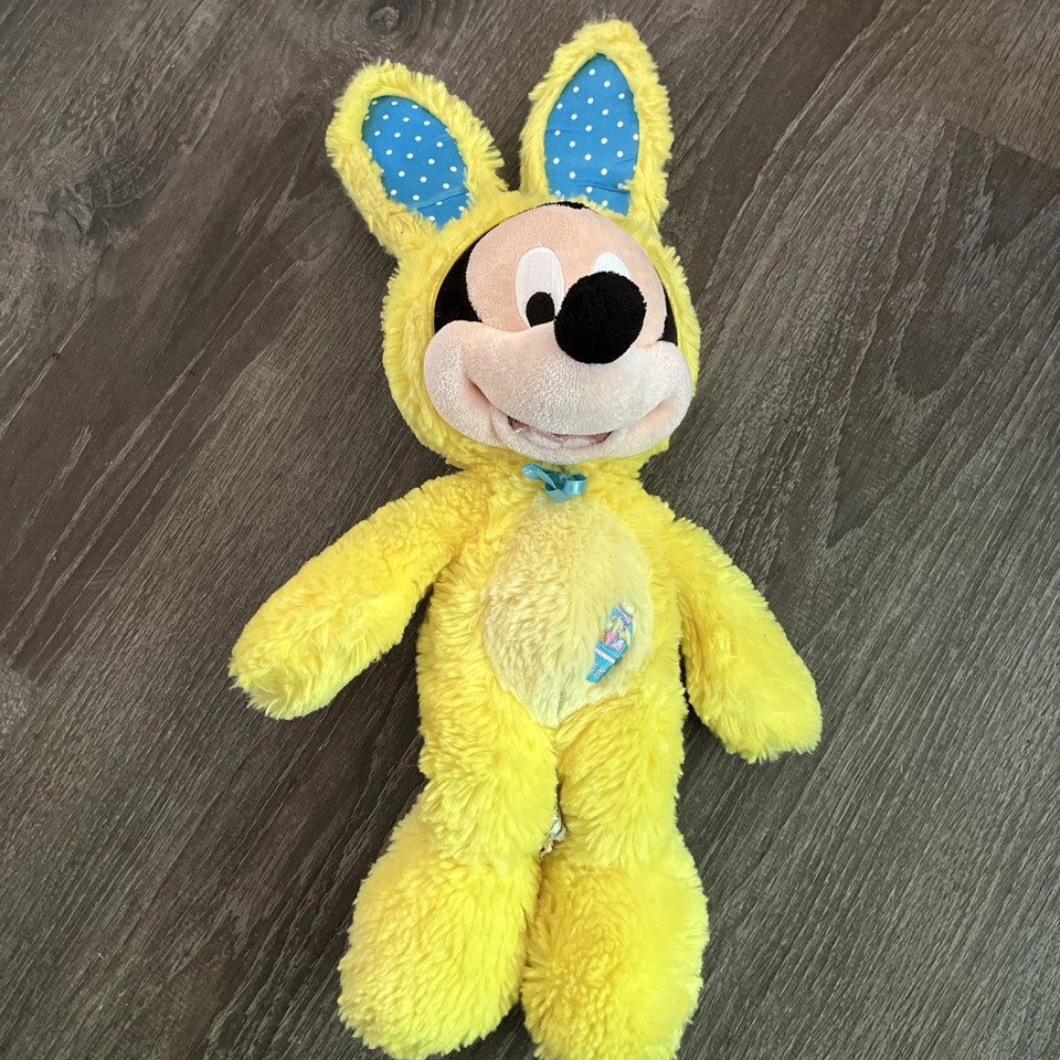 Mickey Mouse Yellow Bunny Plush Happy Easter Stuffed Animal Disney ...