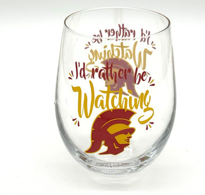 USC Trojans Stemless Wine Glass 17 Oz. NCAA Team Sports America | eBay